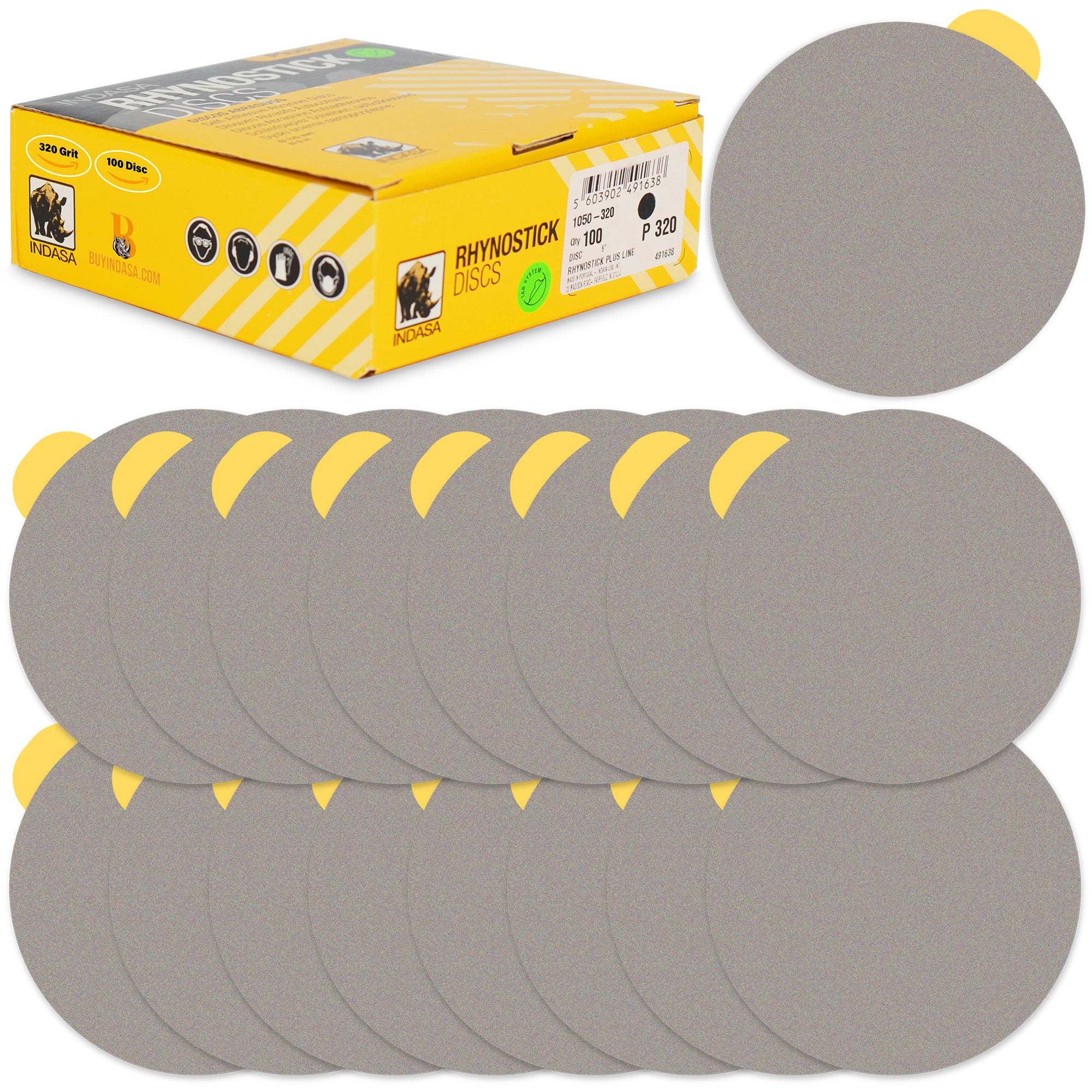 Buy Indasa 5" Plus Line Rhynostick PSA Solid Sanding Discs, (1050 Seri